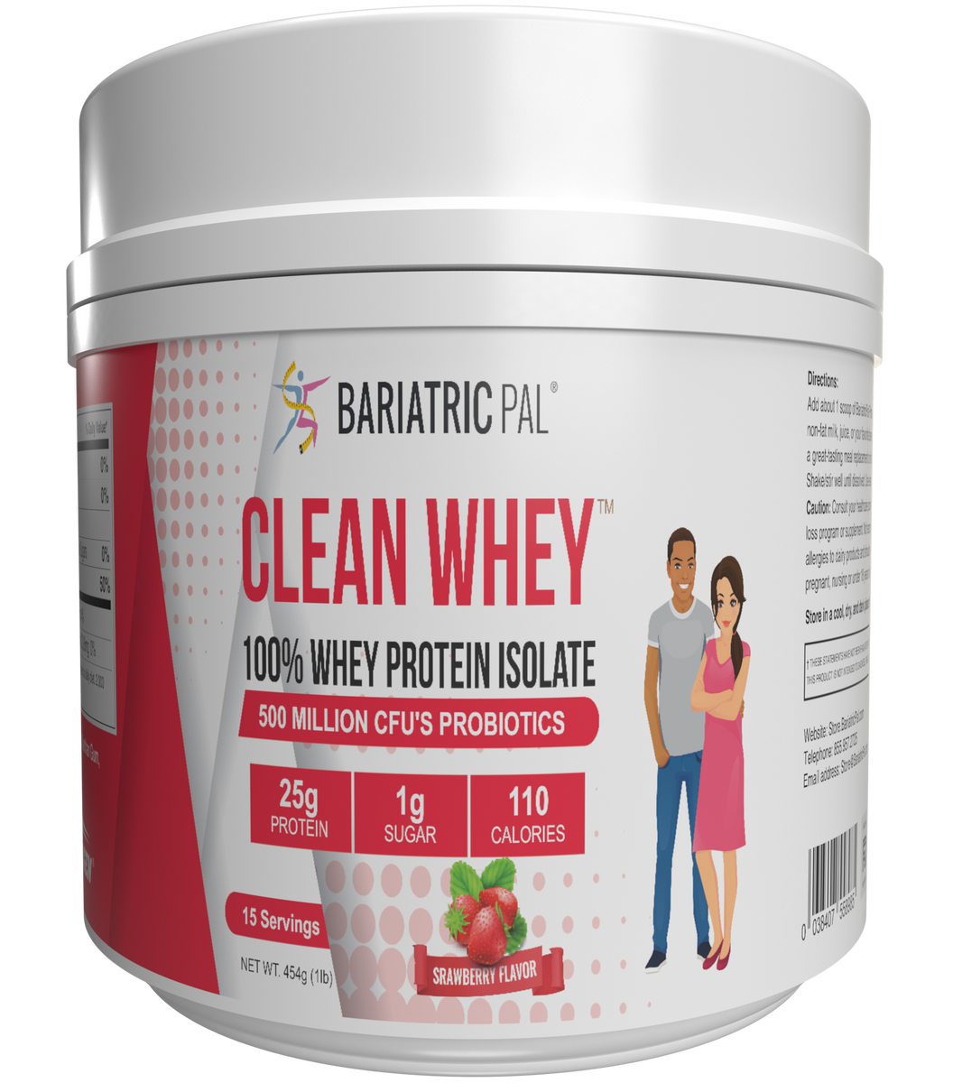 Clean Whey™ Protein (25g) by BariatricPal with Probiotics - Strawberry ...